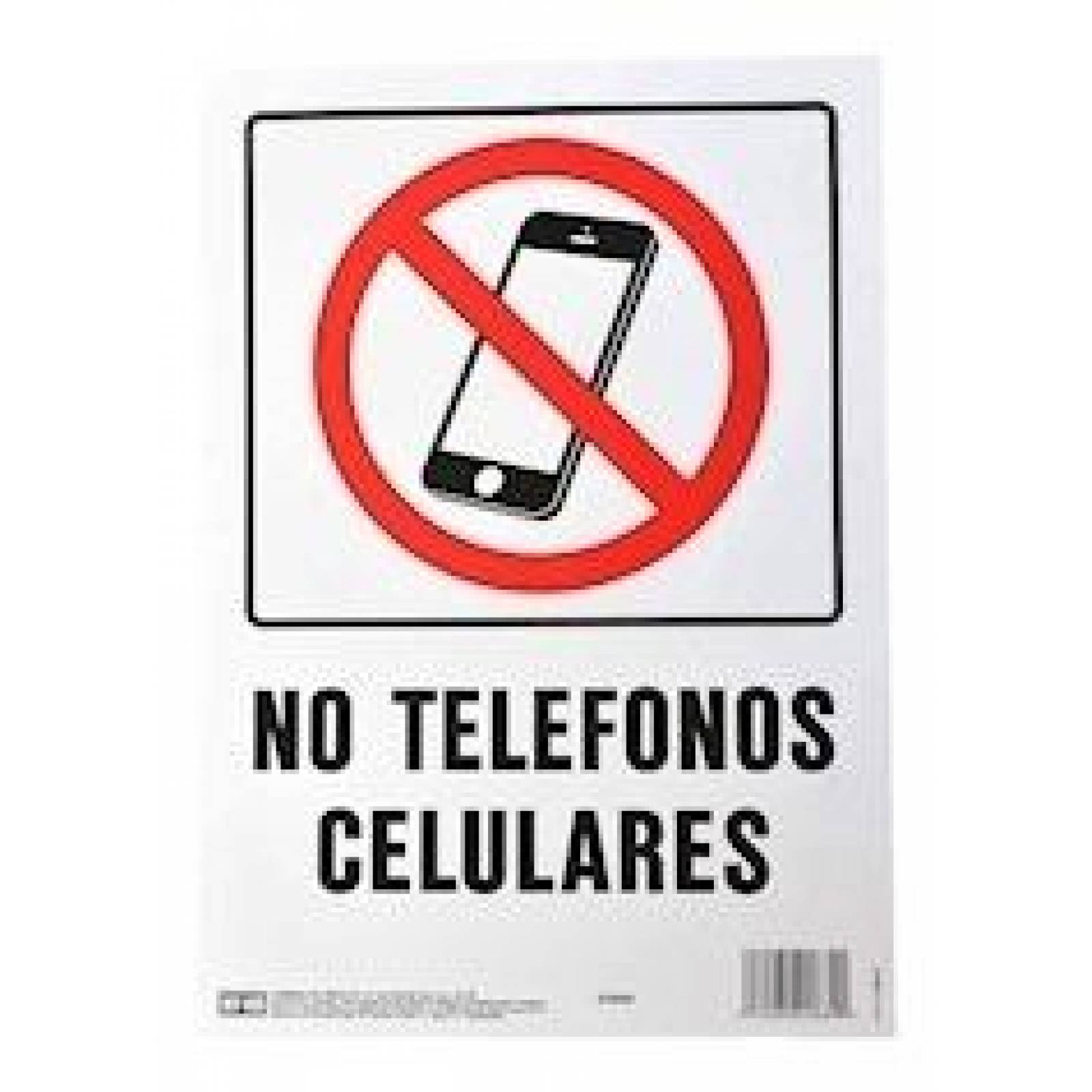 Letrero de plástico para pared no teléfonos cel 30.4x21.5cm - Sears