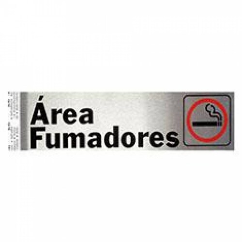 Letrero De Aluminio Para Pared Área Fumadores 5 X 20.5 Cm