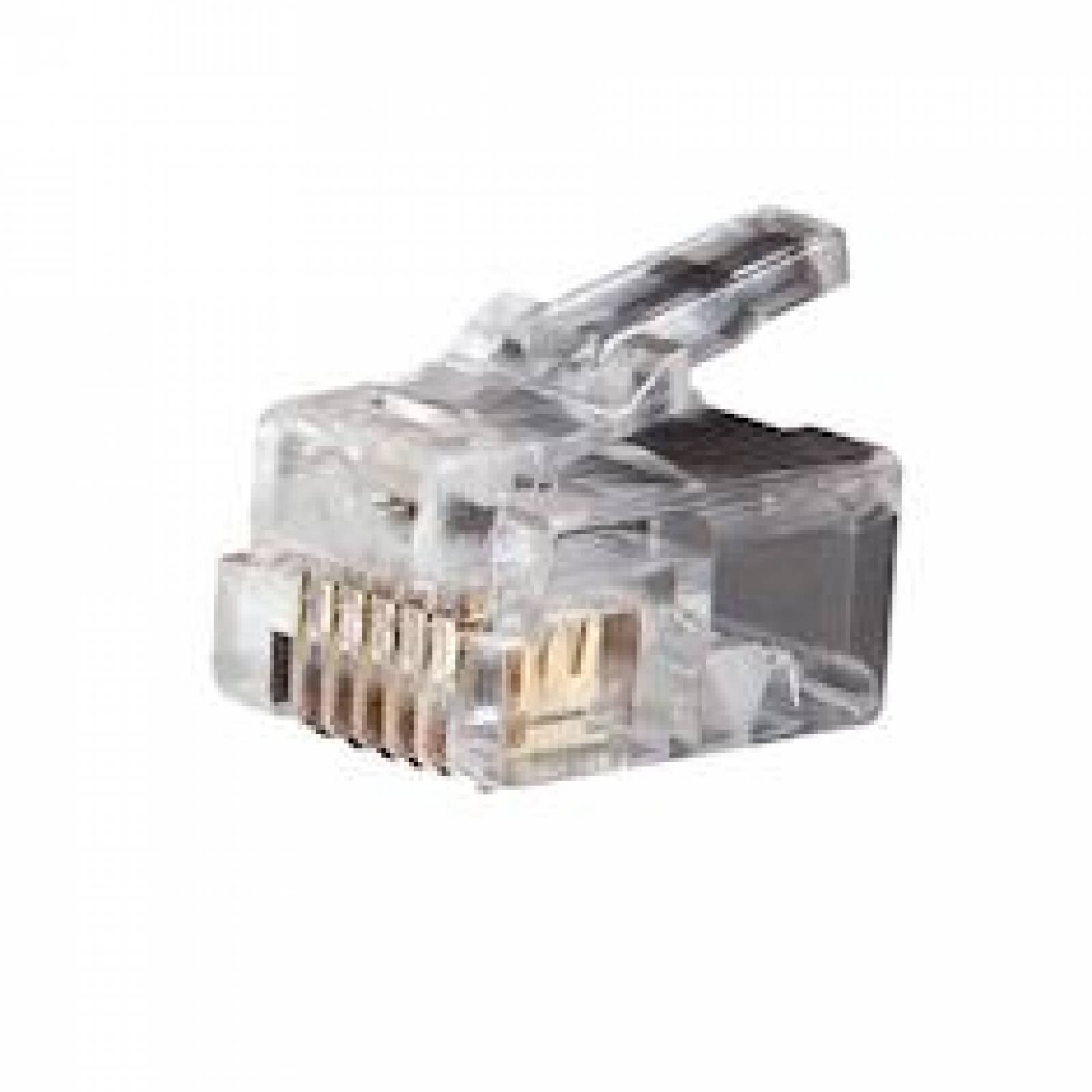 Conector Telefónico 6p6c Rj11 1 X 1 Cm Transparente 25 Pzs
