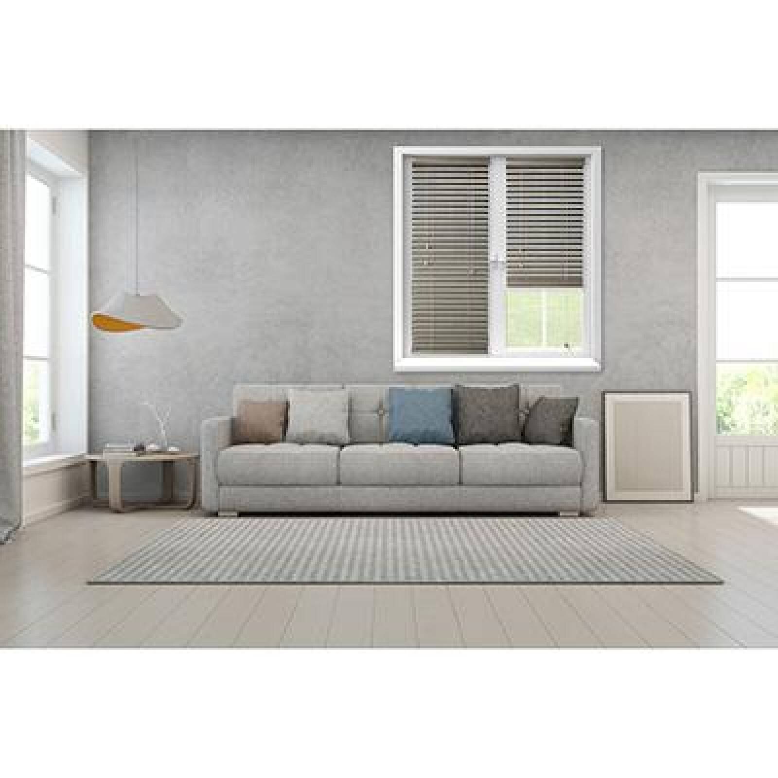 PERSIANA HORIZONTAL DE PVC ESTILO MADERA DE 50MM GRIS 100 X 180 CM