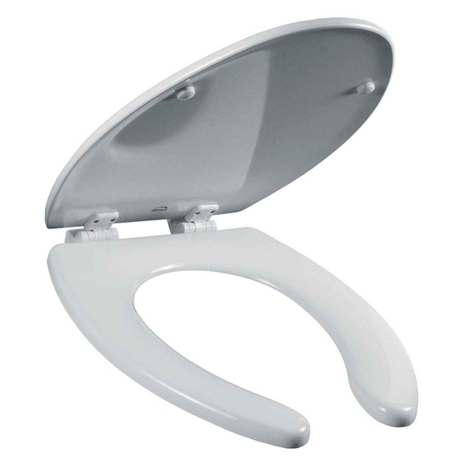 ASIENTO PARA BAÑO MADERA ALARGADO BLANCO FRENTE ABIERTO BEMIS