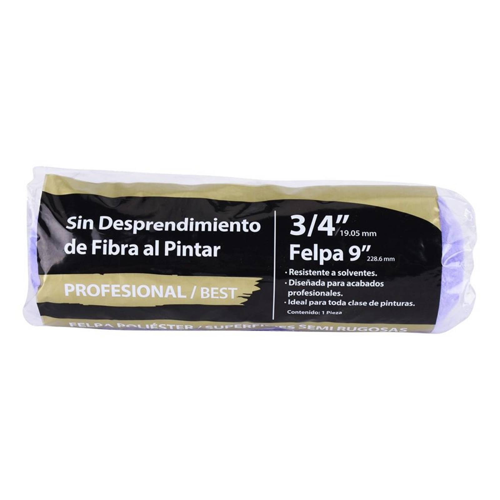 FELPA DE POLIÉSTER PARA SUPERFICIES SEMI RUGOSAS DE 3/4 X 9 PULGADAS