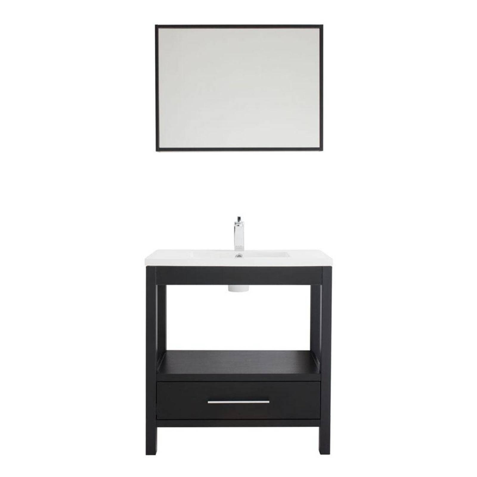 VANITY ARAGÓN 48 X 60 CM, COLOR GRAFITO CON CAJÓN