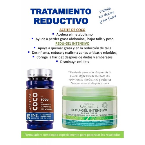 Tratamiento Reductivo Capsulas De Aceite Coco + Redu gel