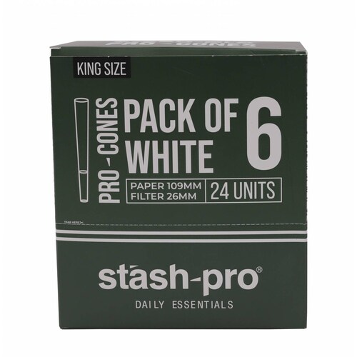 Caja de 24 packs de conos pre rolados Pro 6 109 Mm ultra fino Marca STASH PRO