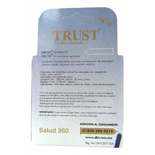 Condones Trust Retardante 3 Caja C 3 Dkt Total 9 Condones