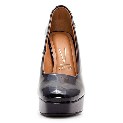 Tacón Cerrado Alto Dama 1368103 Vizzano Negro Charol Cómodo