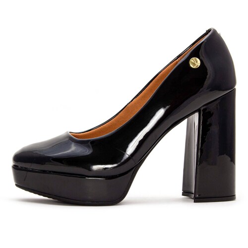Tacón Cerrado Alto Dama 1368103 Vizzano Negro Charol Cómodo