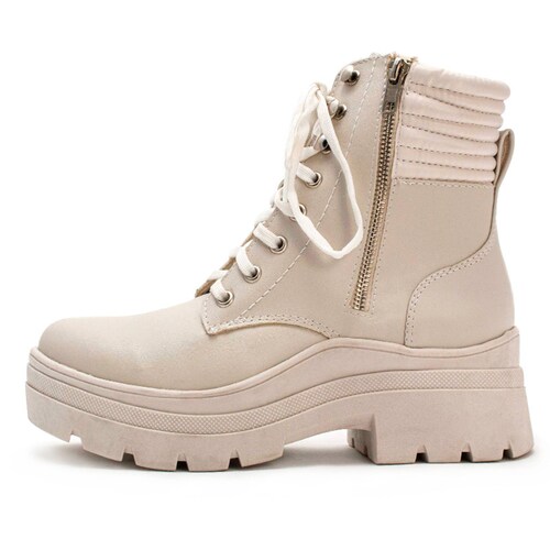 Botín Alto Mujer 69812 Late Combat Boots Con Zipper Lateral