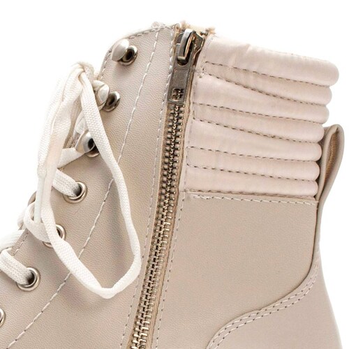 Botín Alto Mujer 69812 Late Combat Boots Con Zipper Lateral