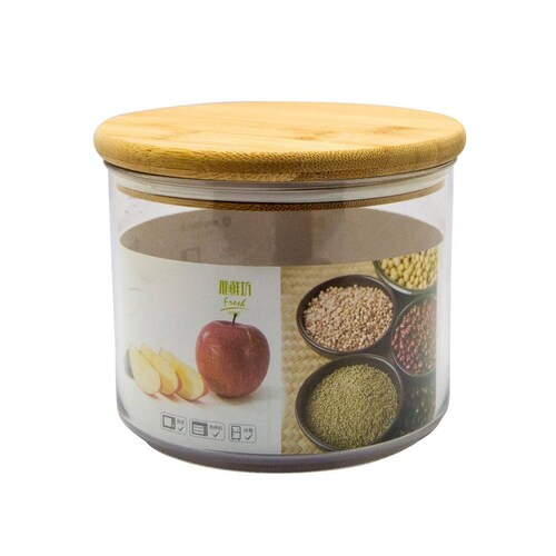 Recipiente con tapa hermética de bambú 1.2 L