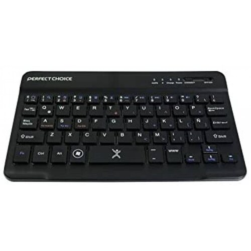 Teclado PERFECT CHOICE Negro, Inalámbrico, Bluetooth