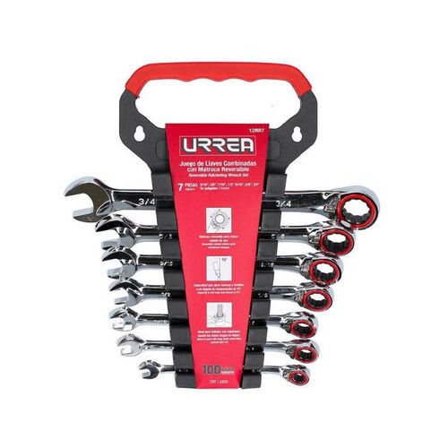 Juego 7 llaves reversibles matraca flexibles 12MR7 - Codigo: 12MR7 - Marca: Urrea
