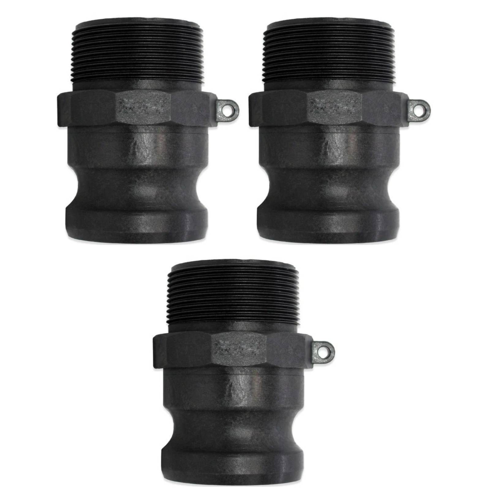 3 PZAS ADAPTADOR 2 PULG POLIPROPILENO MACHO ROSCA MACHO