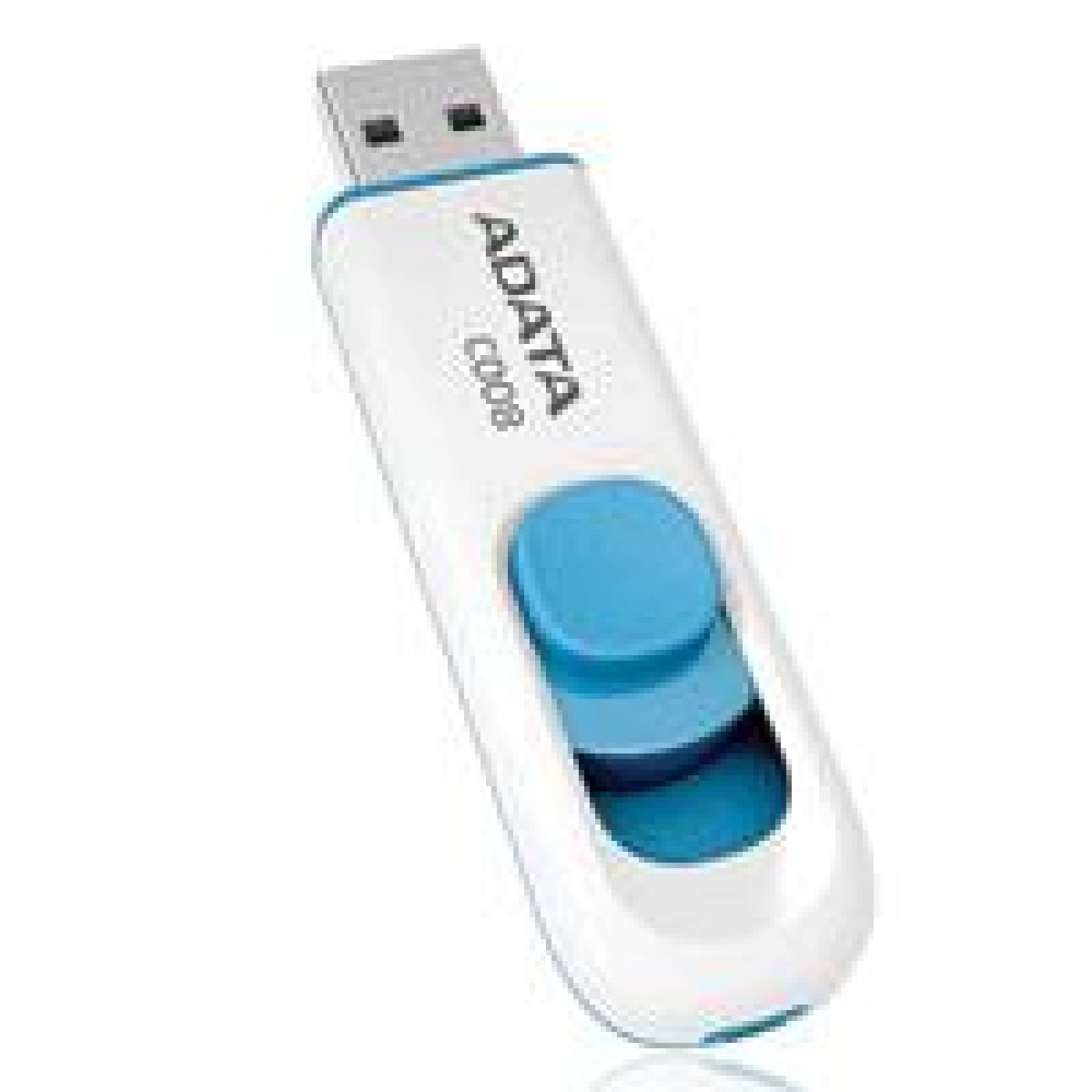 MEMORIA ADATA 32GB USB 2 0 C008 RETRACTIL BLANCO AZUL