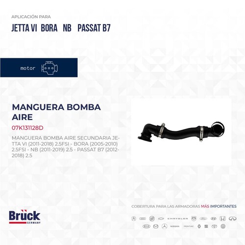 Manguera Bomba Aire Secundaria 07K131128D Bruck-Germany