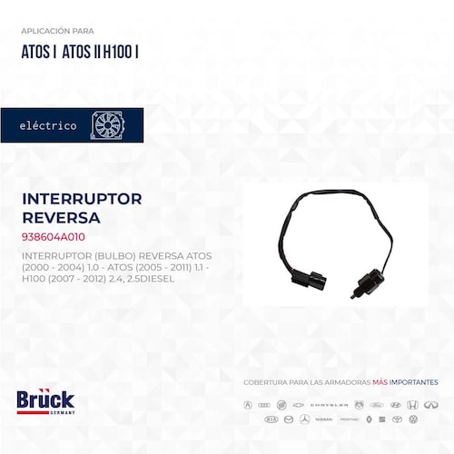 Interruptor Bulbo Reversa 938604A010 Bruck-Germany