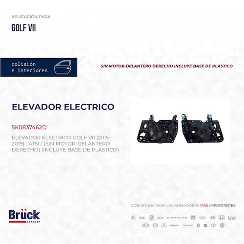 Elevador Electrico 5K0837462D Bruck-Germany