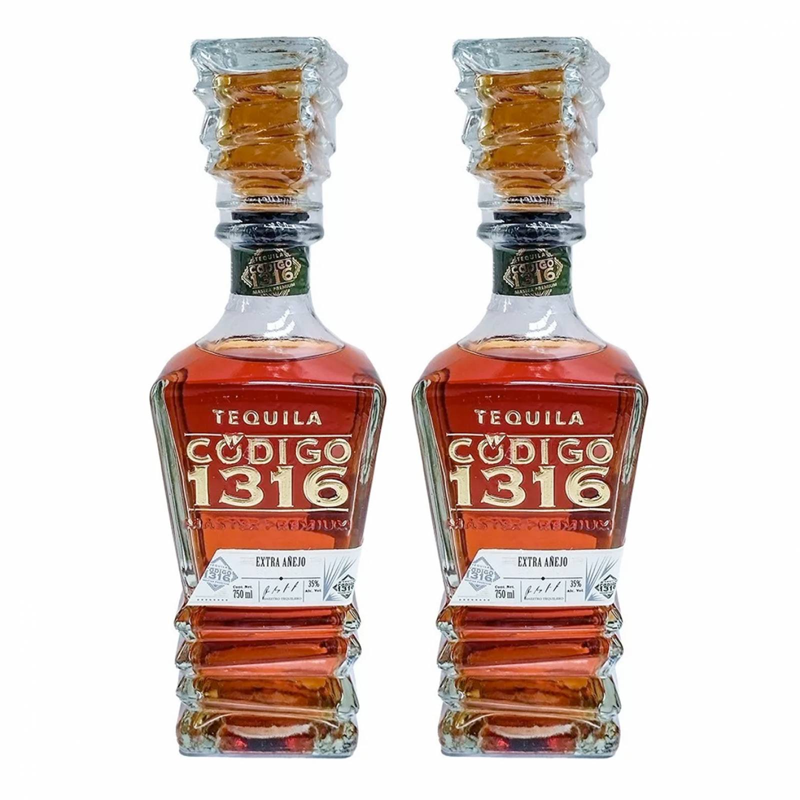 Dos Botellas Tequila Código 1316 Extra Añejo 750 ml