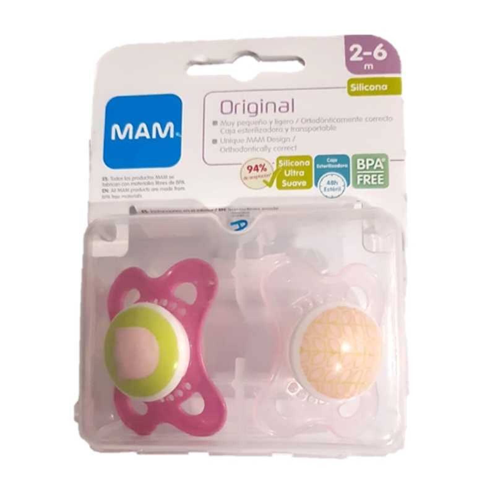 Chupón Mam Baby Original Rosa 2-6m 2 Pz
