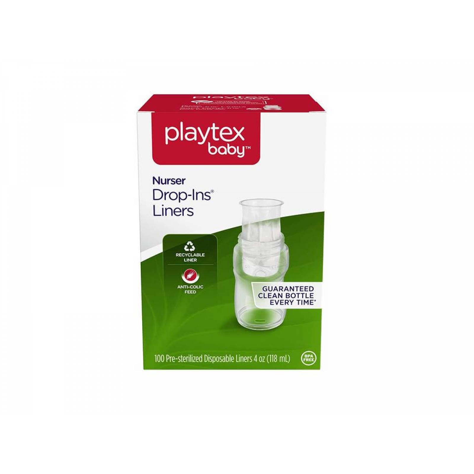 Playtex Baby 100 Bolsas Biberón Drop 4oz