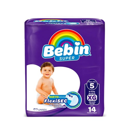 Pañal Bebin Súper Extra Grande 14 Pz