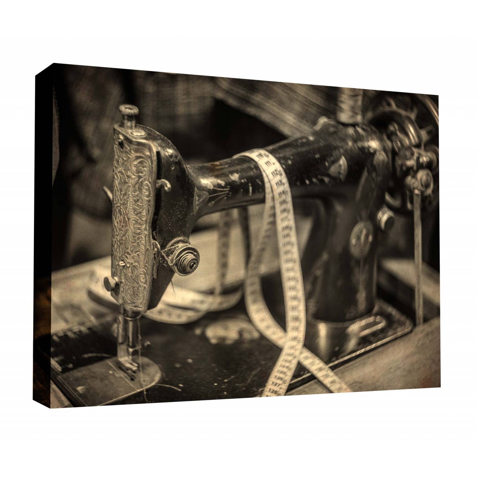 Cuadro Decorativo Canvas Maquina de coser, sepia 75x50