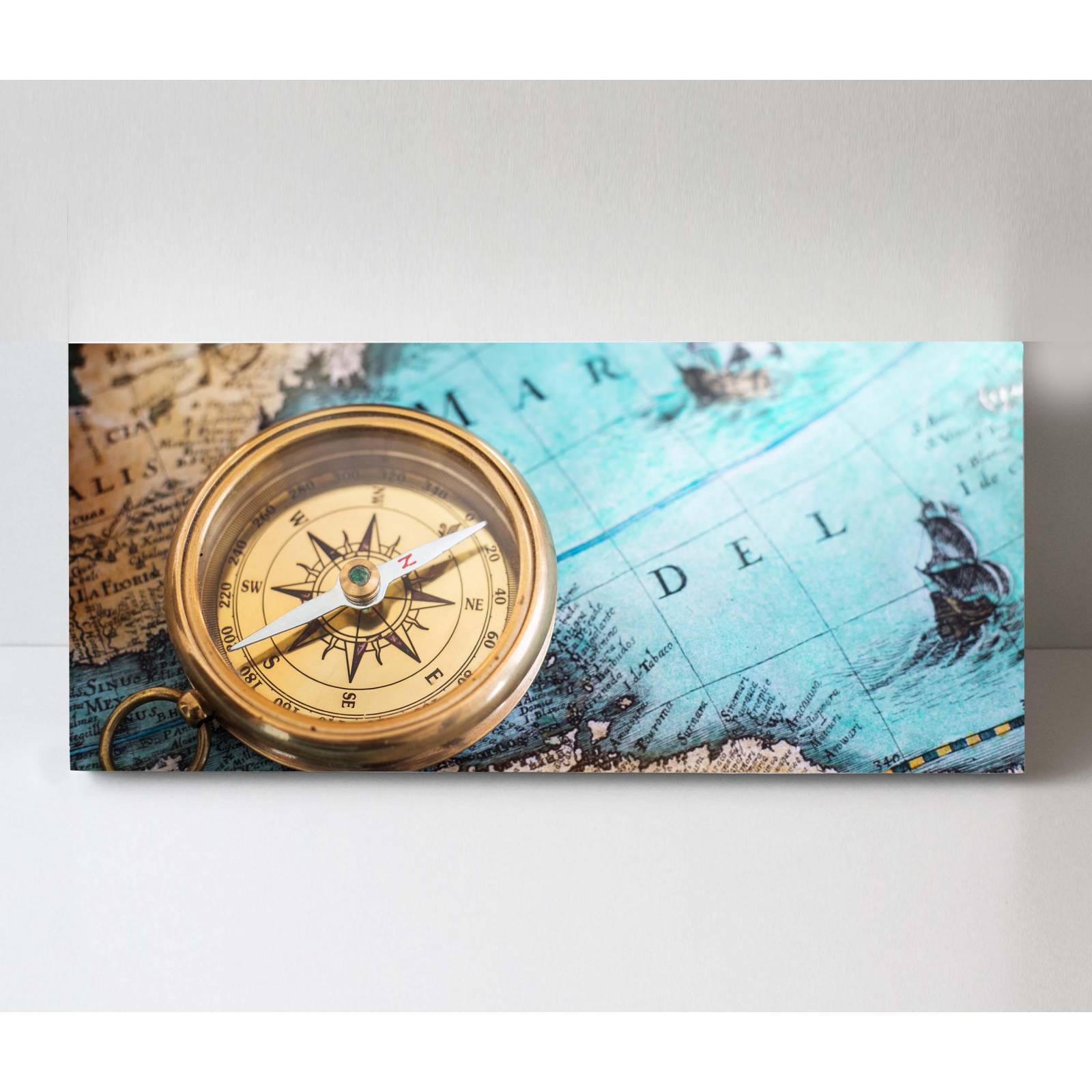 Cuadro Decorativo Canvas Brújula antigua 100x50