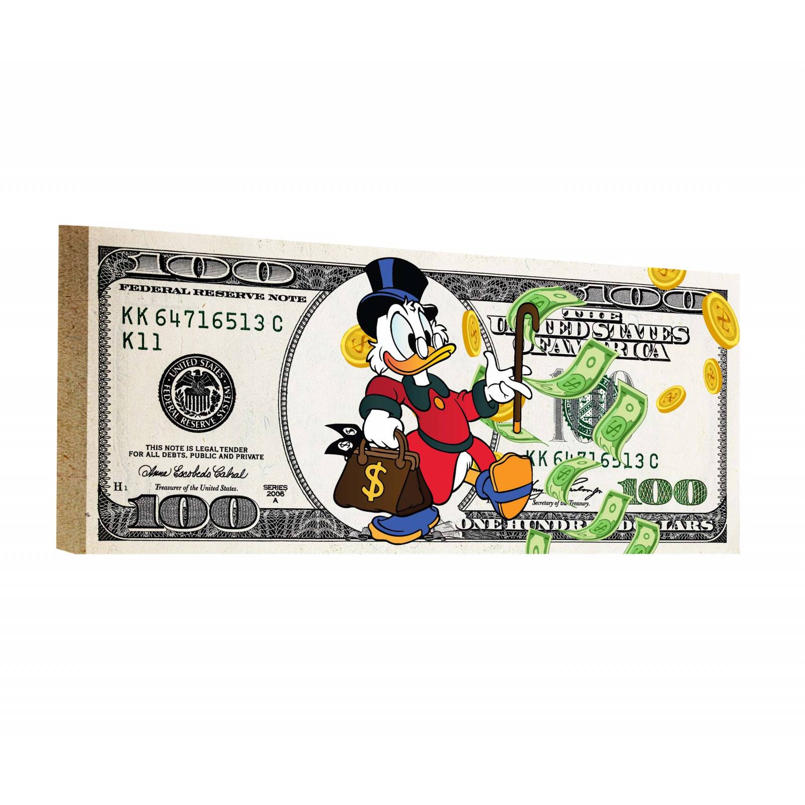 Cuadro Decorativo Canvas Dólar McPato 120x60