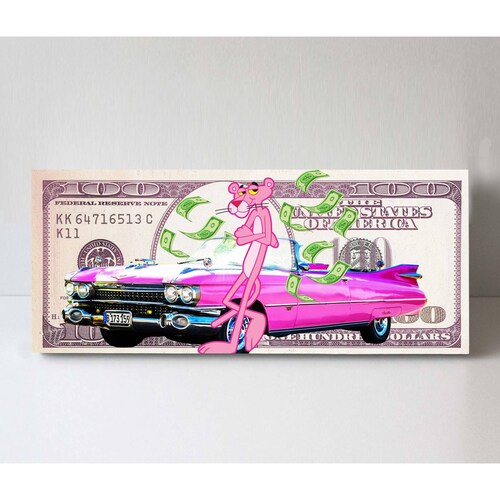 Cuadro Decorativo Canvas Pantera Rosa 120x60