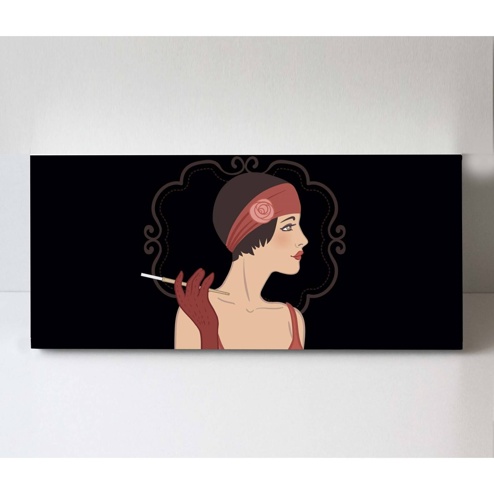 Cuadro Decorativo Canvas Chica Flapper 120x60
