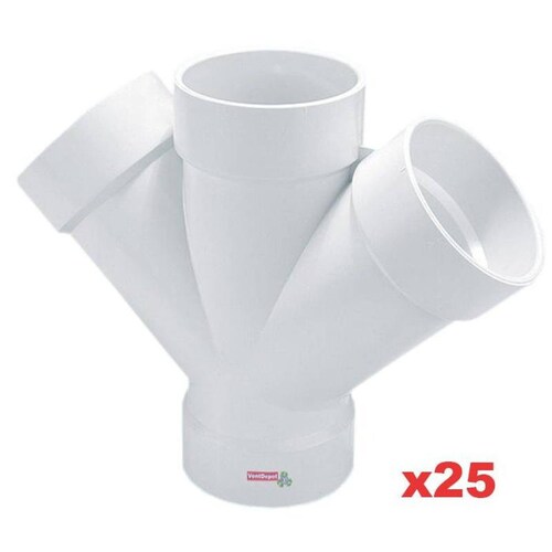 Yees Dobles de PVC o Junta MXYED-009 25 Pzas 110x110x110mm Diámetro Yee ...