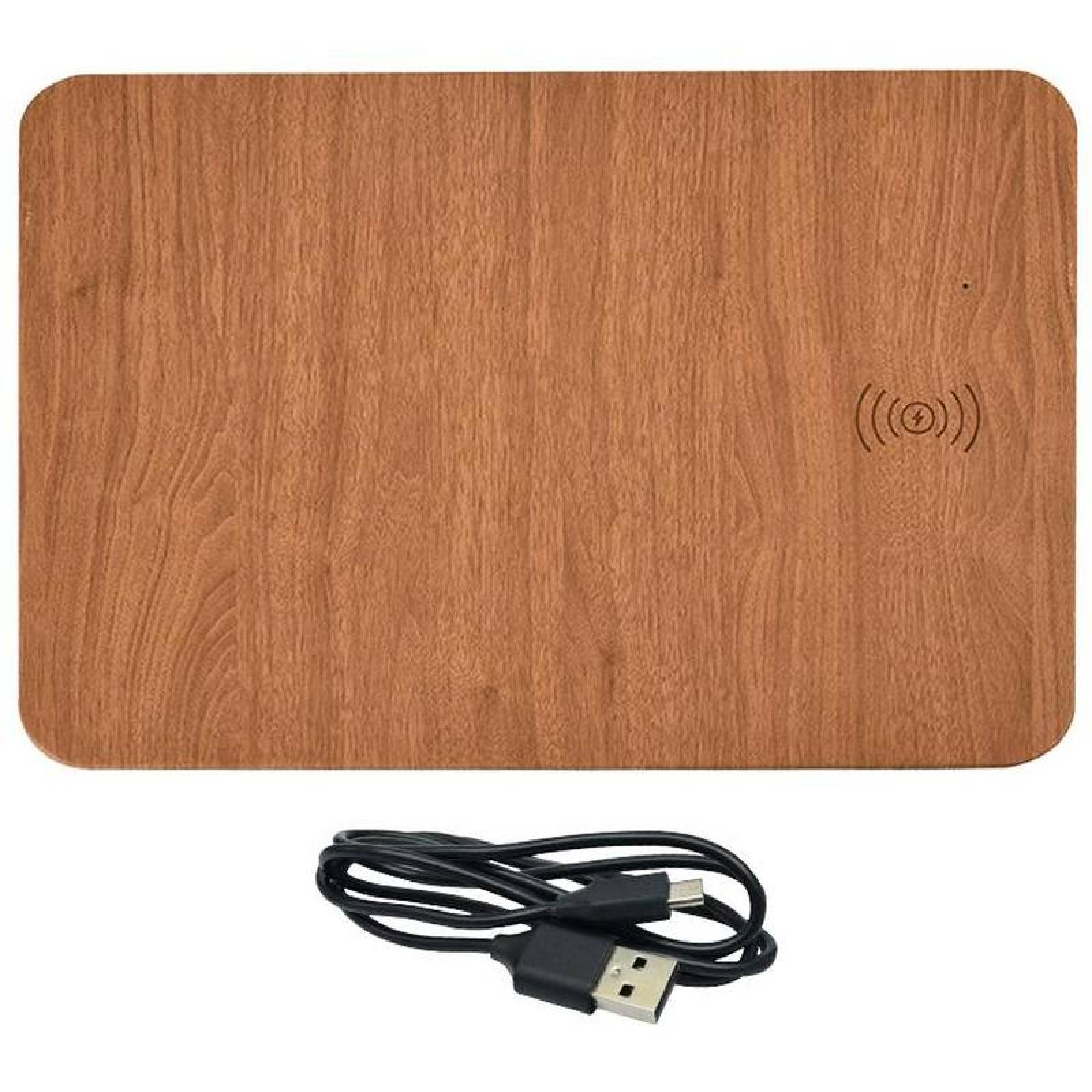 Mouse Pad con Carga Inalámbrica MXWOD-001-12 Entrada 9V 1A Qi Café ...