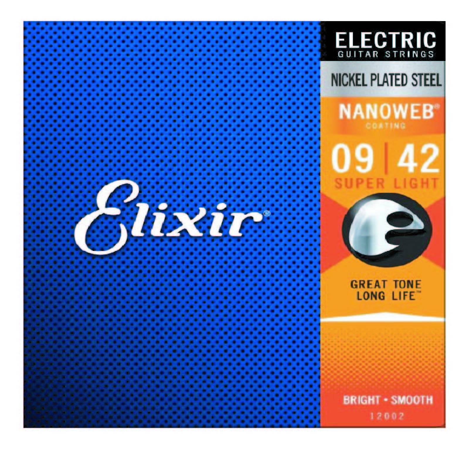 Elixir 12002 Cuerdas Guitarra Electrica Nanoweb Super Light