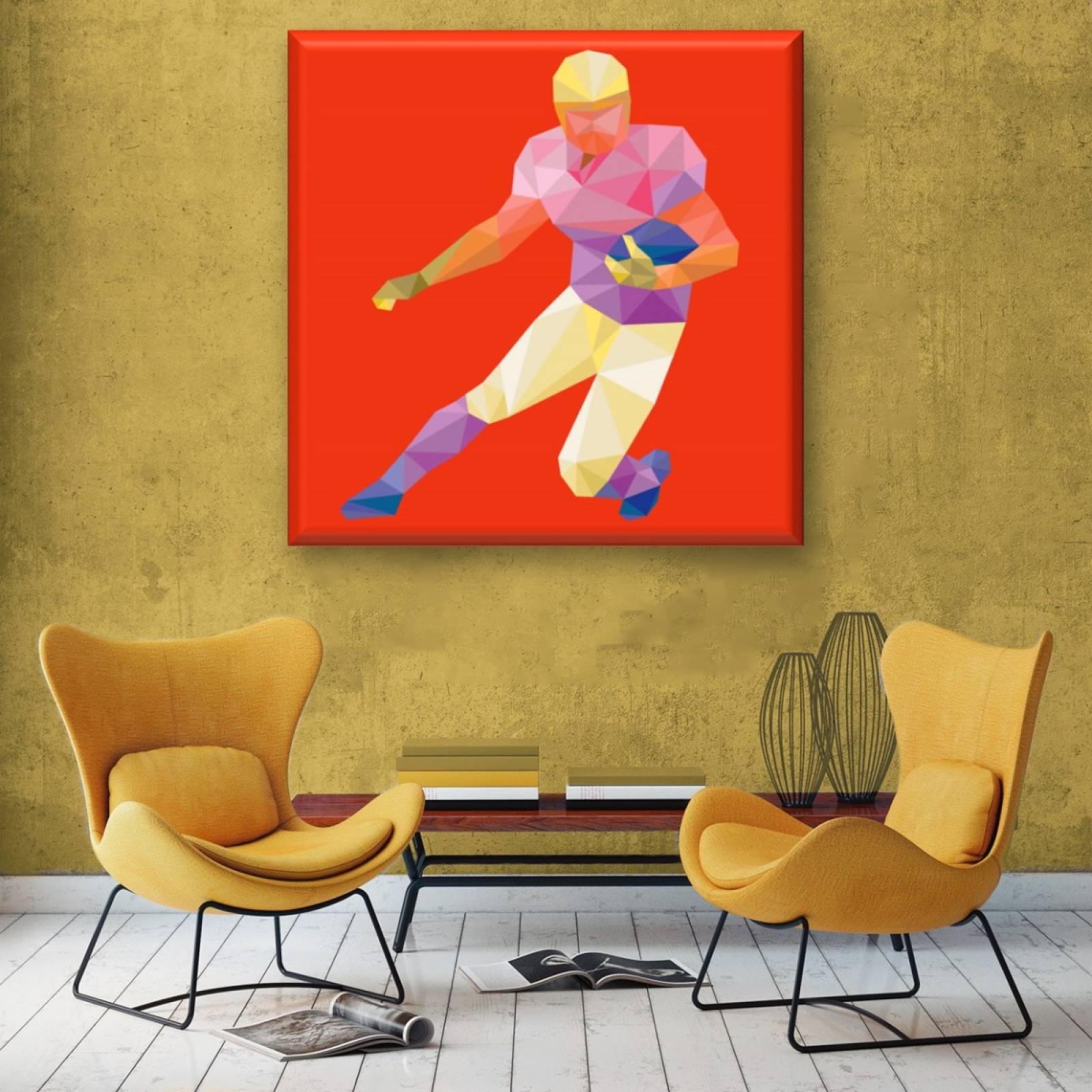 Cuadro Canva Decorativo Jugador De Americano 40X40 cm