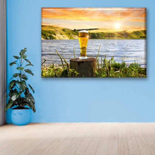 Cuadro Canva Decorativo A La Orilla Del Rio 90X60 cm