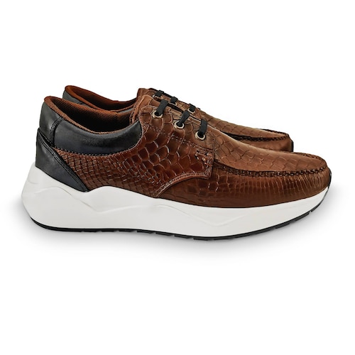 Sneakers Trainers Tenis Alaska Casual Hombre Randem Python Cafe Grabado