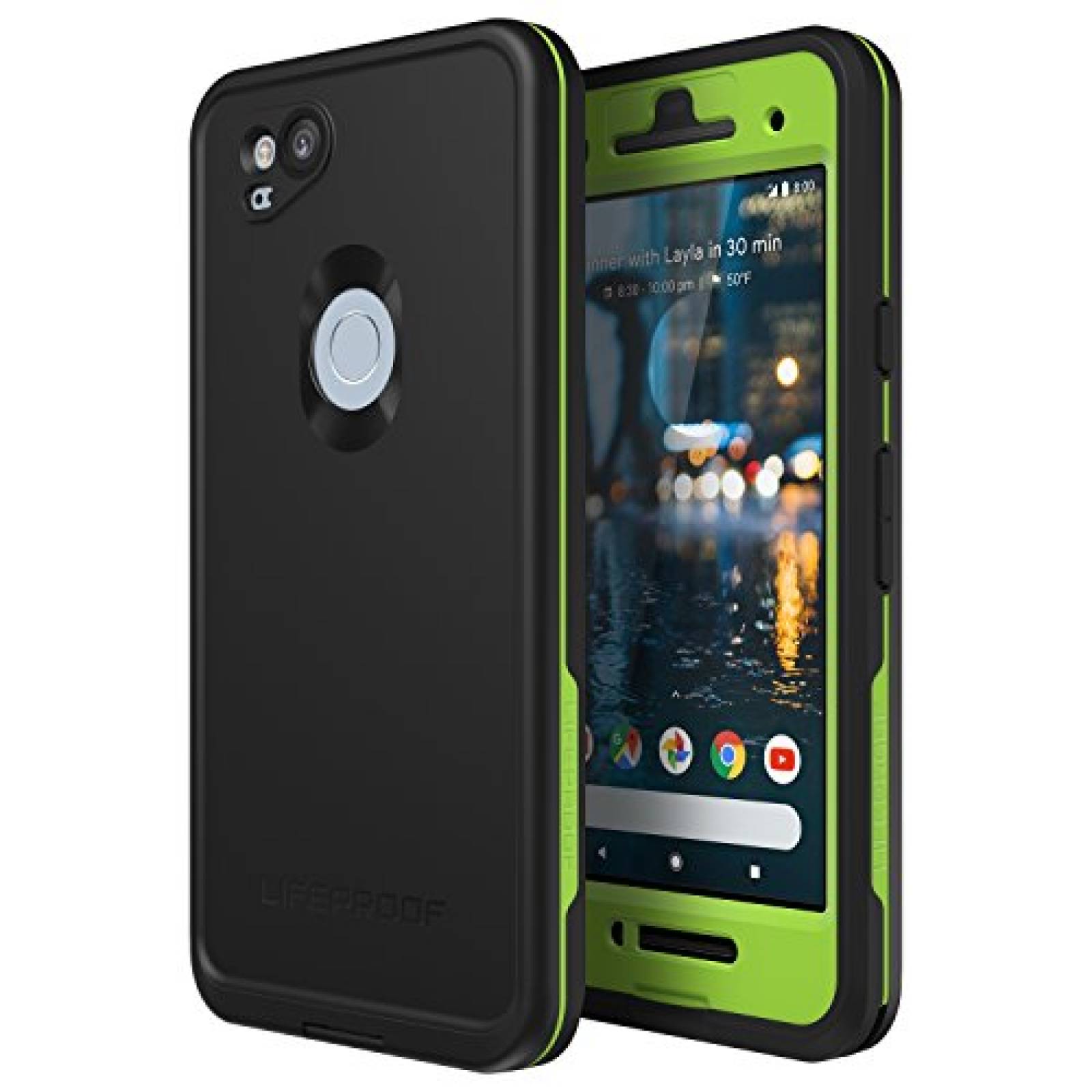 Funda LifeProof Waterproof Case for Google Pixel 2, Black/Lime