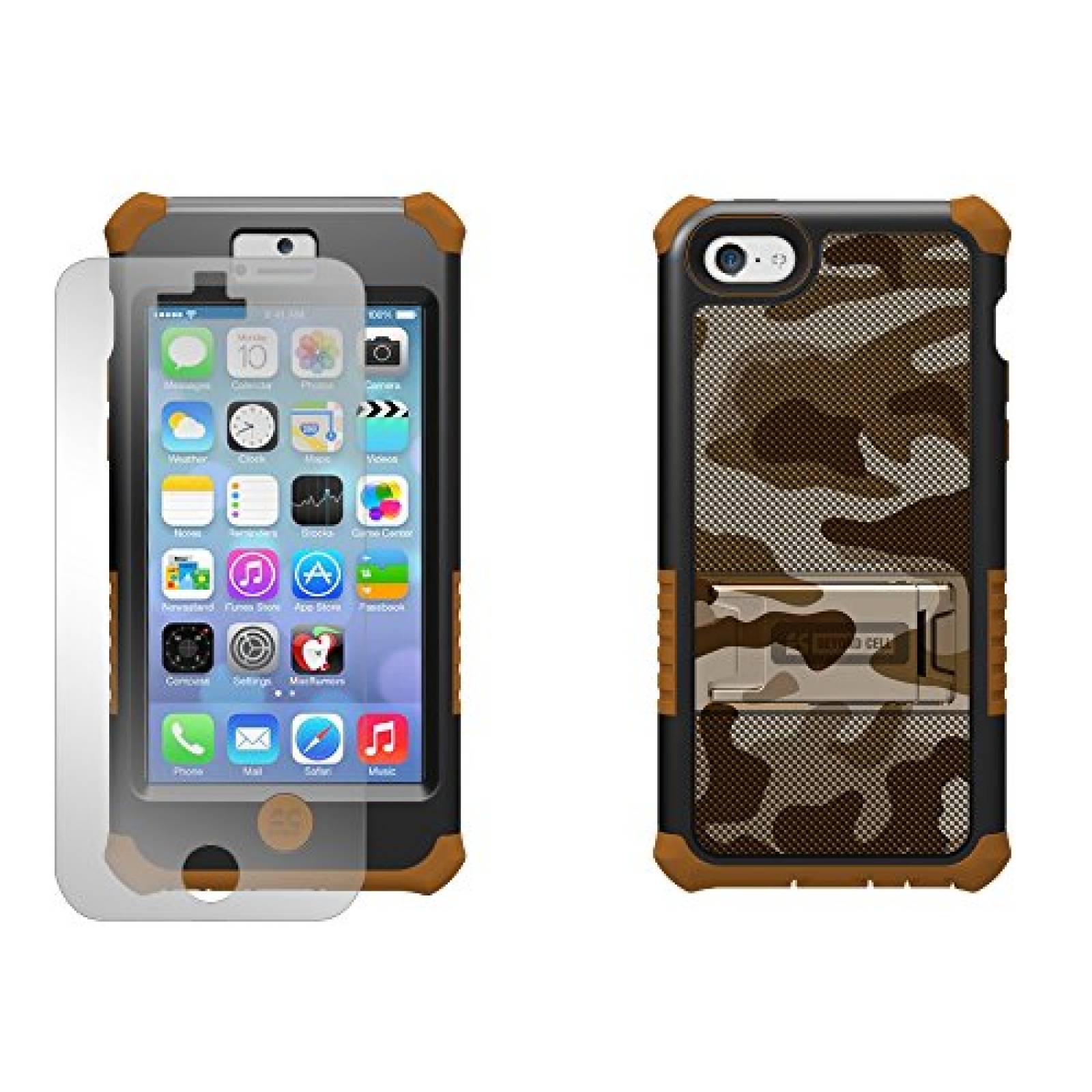 Funda BEYOND CELL Tri-Shield Hybrid Hard Shell and Silic Dark Brown