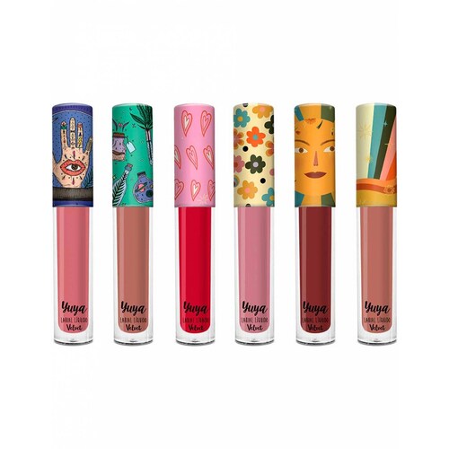 Yuya - Paquete 6 Labiales Velvet - Te Quiero (Marrón), Recuerdo (Café ...