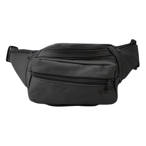 Cangurera Unisex Negro Piel Piel Malibú Nueva Imagen