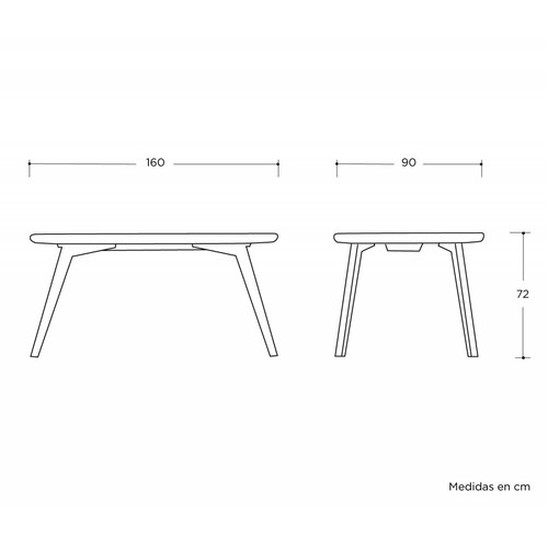 Mesa de comedor Talitha 160cm Nogal