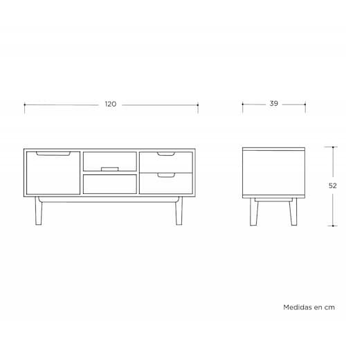 Mueble de tv Talitha 120 cm Negro