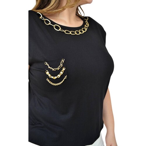 Blusa talla extra con hombreras, modelo 3799 (Negro)
