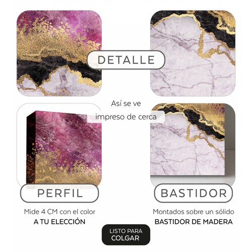 Cuadro Decorativo Canvas Abtracto Flujo de Marmol 80x40