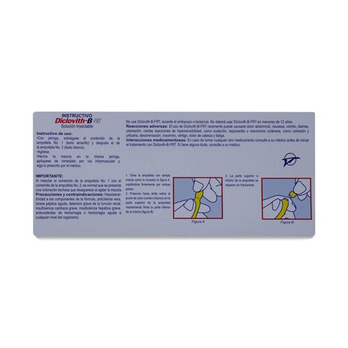 Diclovith-B, Caja Con 3 Ampolletas No.1 Y 3 Ampolletas No.2 Y 3 ...