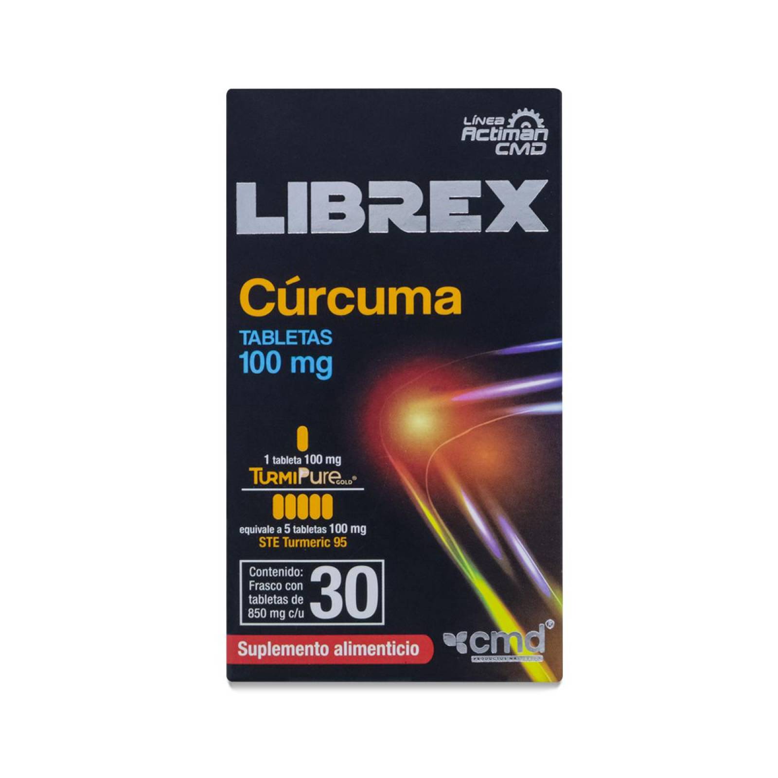 Suplemento alimenticio Cmd Librex Curcuma Turmipure 30 Tab 100 Mg