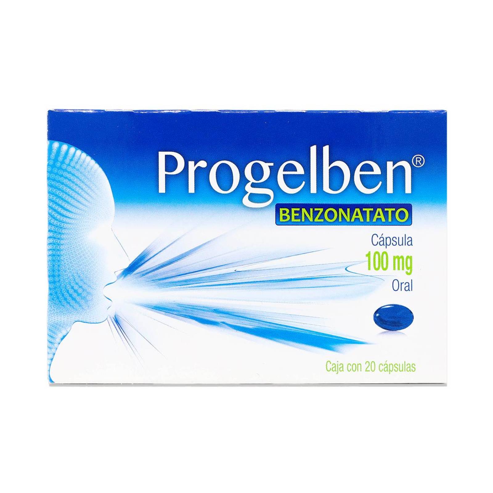 Medicamento Progela Progelben Benzonatato, 20 Capsulas 100 Mg