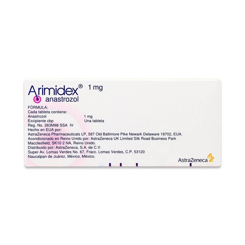 Medicamento Arimidex Anastrozol 28 Tabletas 1mg Astrazeneca