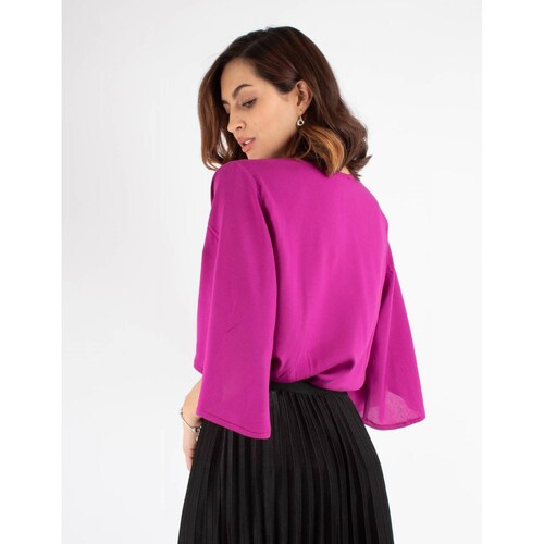 Blusa manga campana con cinto